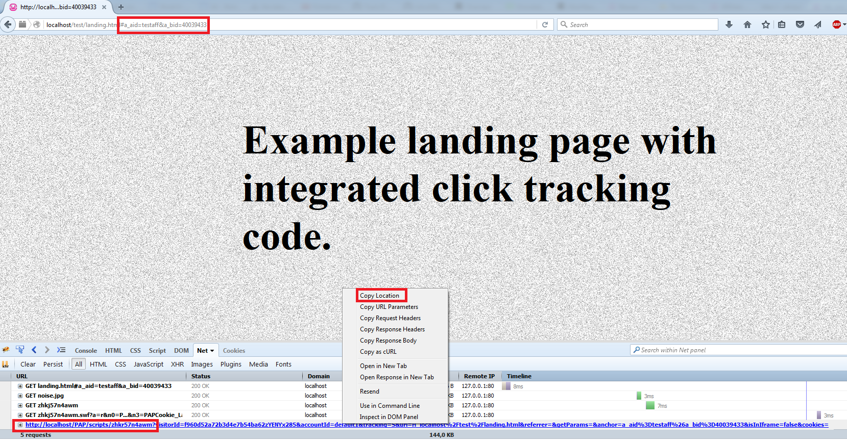 Click tracking